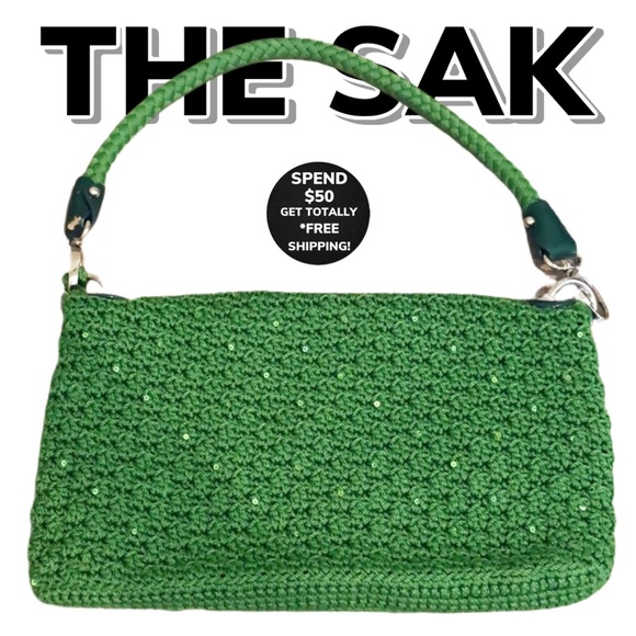 The Sak | Bags | The Sak Sequin Woven Green Shoulder Bag | Poshmark